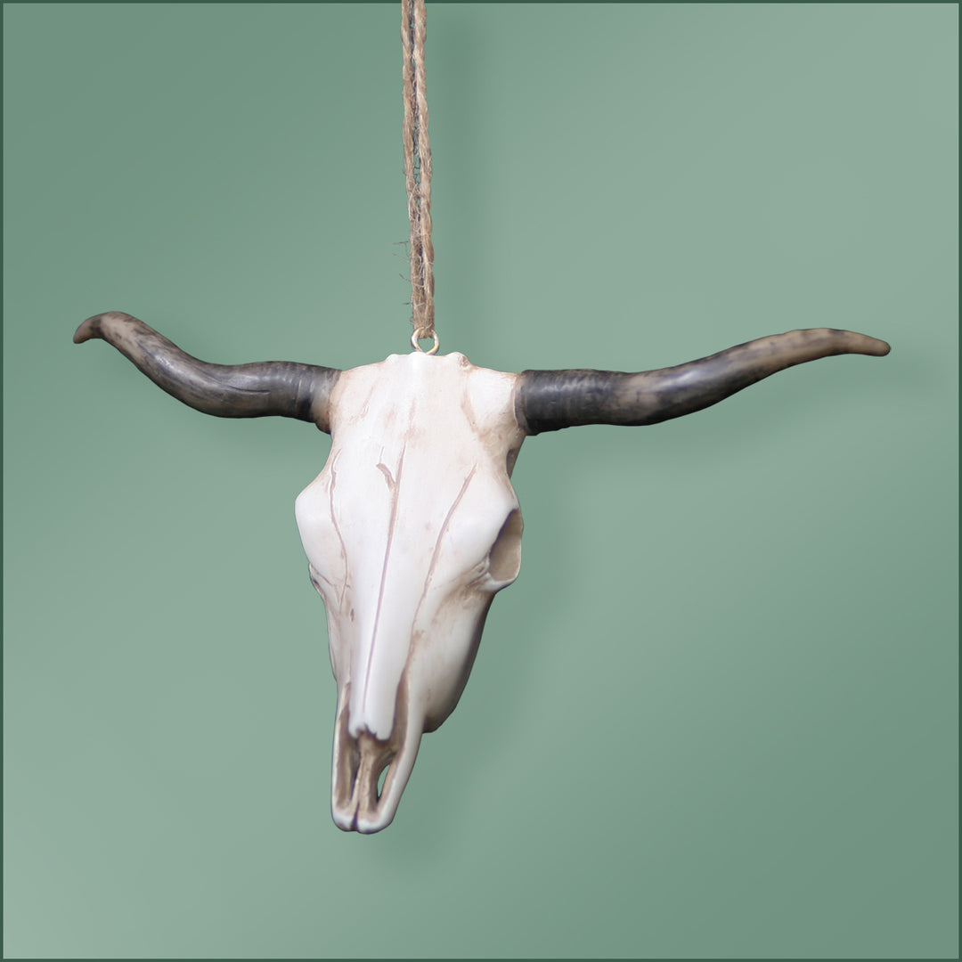 Polyresin Western Long Horn Skull Tree Ornament – More Than Christmas