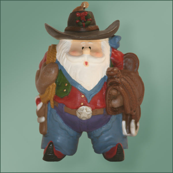 Polyresin - Santa with Saddle And Lariat Tree Ornament – More Than ...